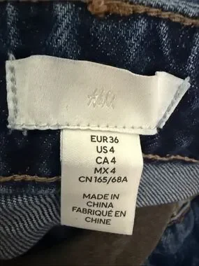 H&M | Jeans | Hm Wide Leg Blue Jeans With Front Patch Pockets | Poshmark